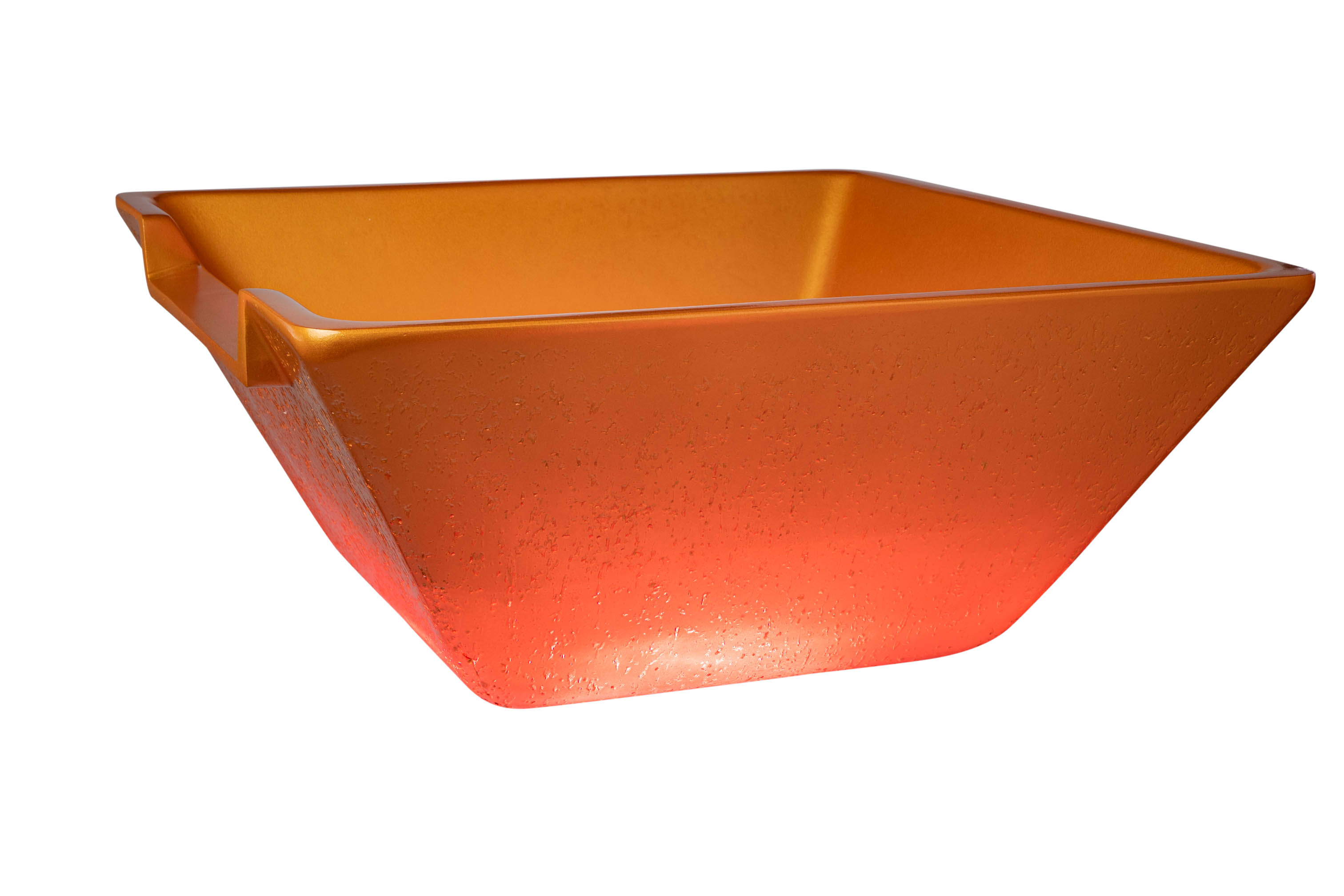 LED Water Bowls Resin - Square Brass